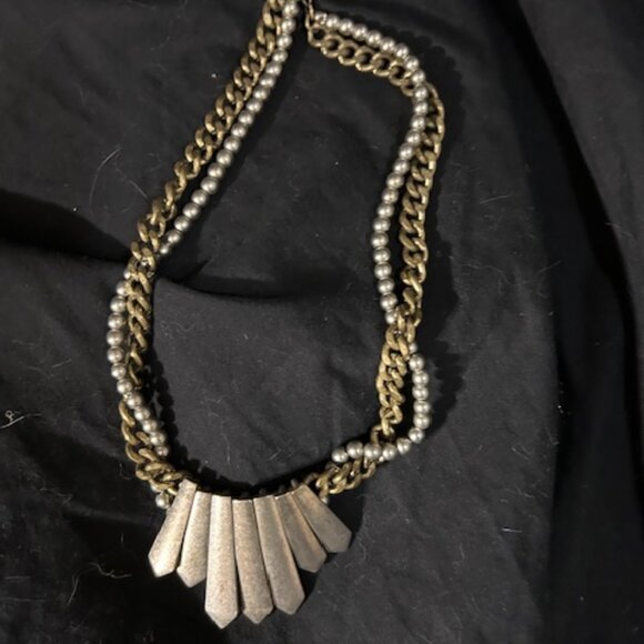 Jewelry | Vintage Thick Chunky Heavy Metal Silver Color Necklace ...